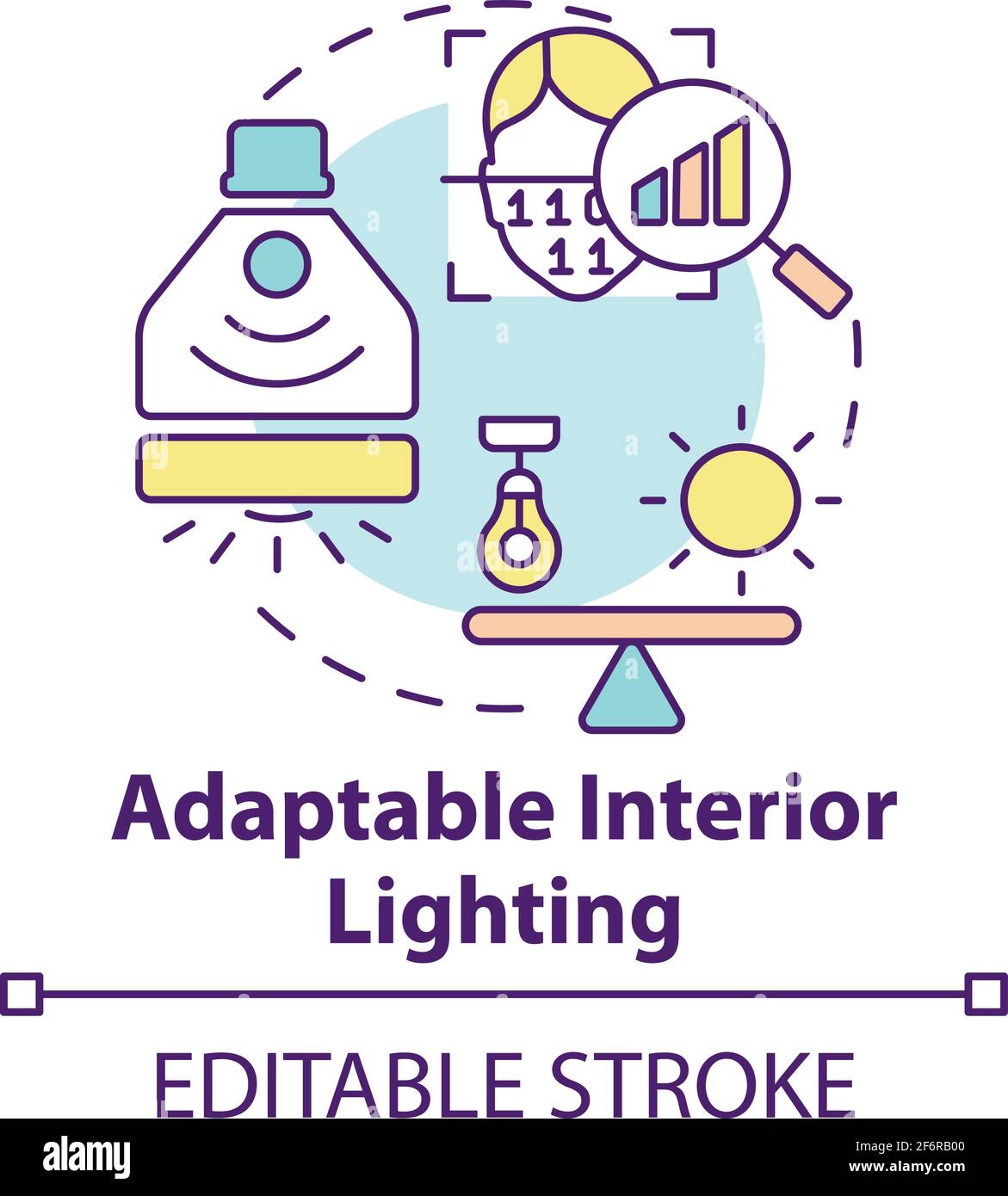 Adaptable interior lighting concept icon Stock Vector Image & Art - Alamy