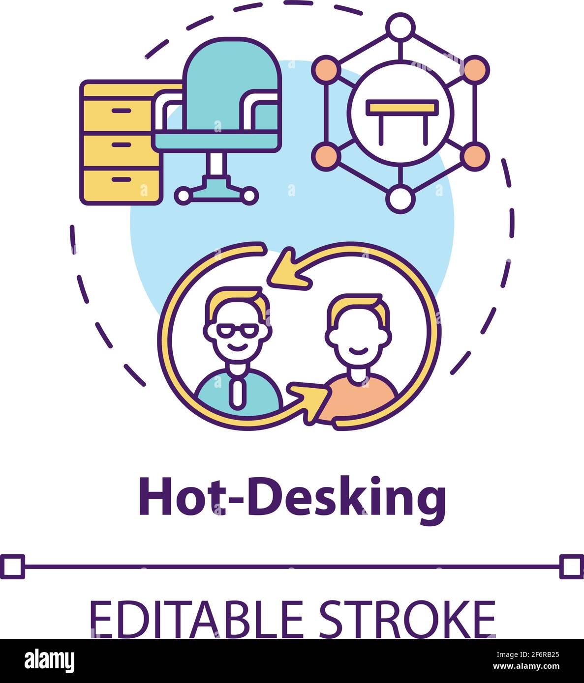 Hot-desking concept icon Stock Vector Image & Art - Alamy