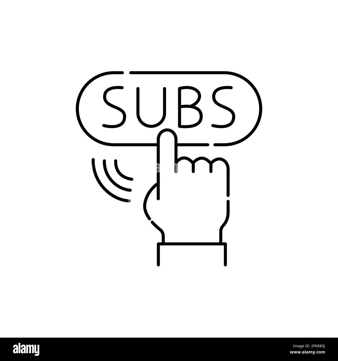 Subscribe button color line icon. Pictogram for web page, mobile app ...