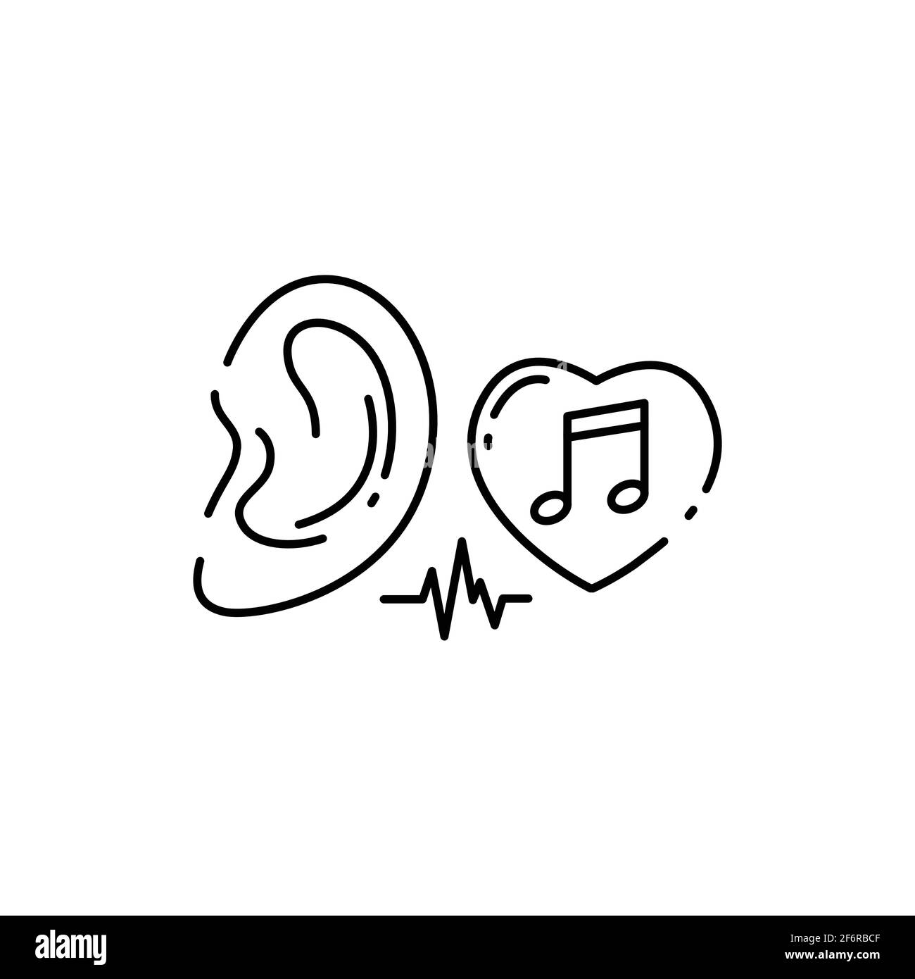 Asmr color line icon. Autonomous sensory meridian response, sound waves ...