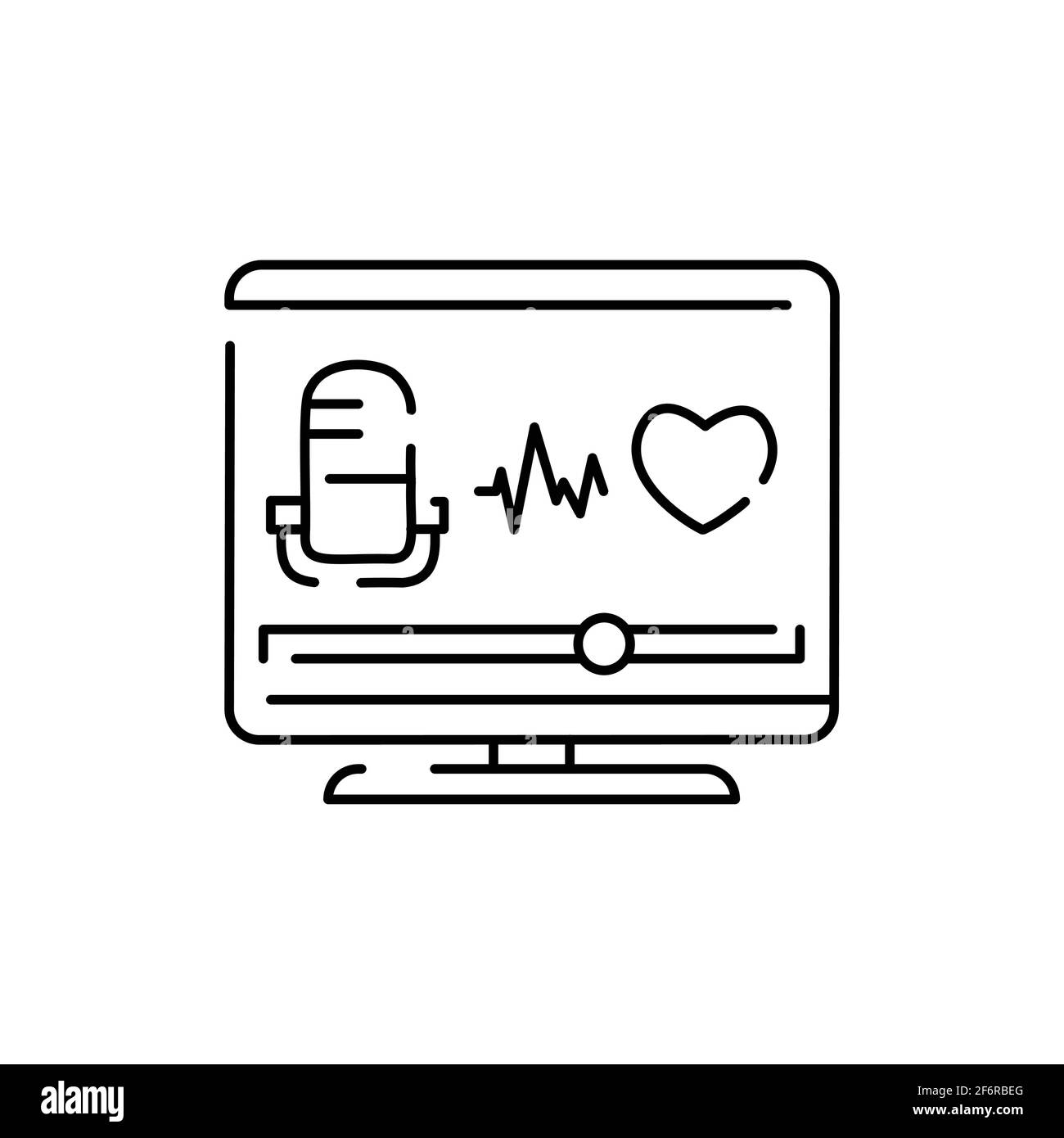 Playing music on pc color line icon. Asmr. Autonomous sensory meridian ...