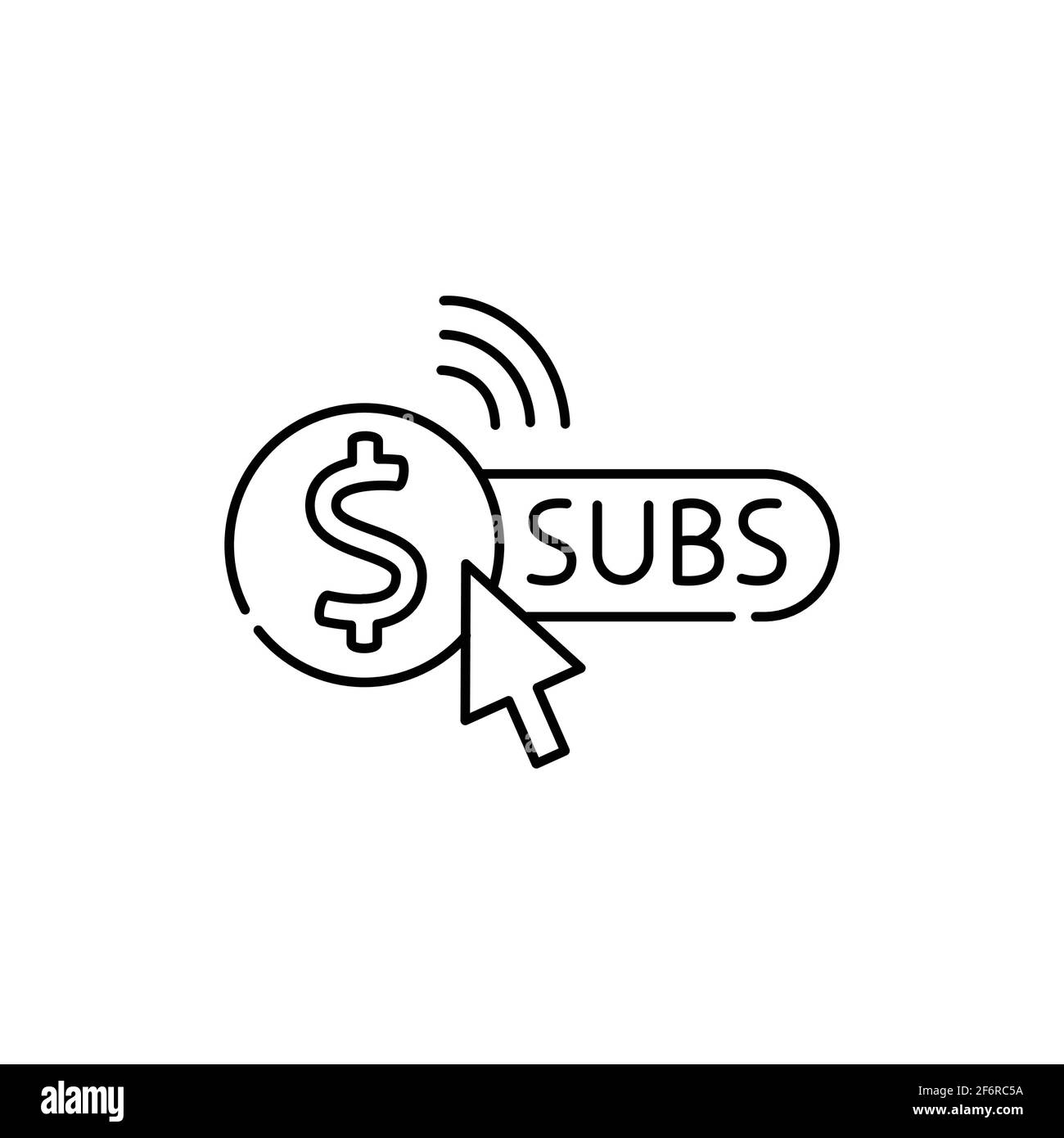 Paid subscription color line icon. Pictogram for web page, mobile app ...