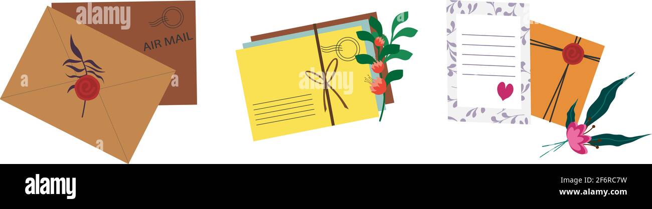 Set of postal envelopes and letters Stock Vector Image & Art - Alamy