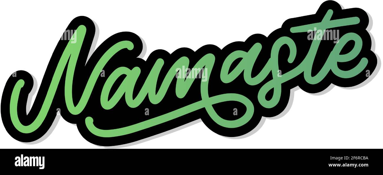 Hand drawn Namaste lettering. Indian greeting, Hello in Hindi. Stylish ...