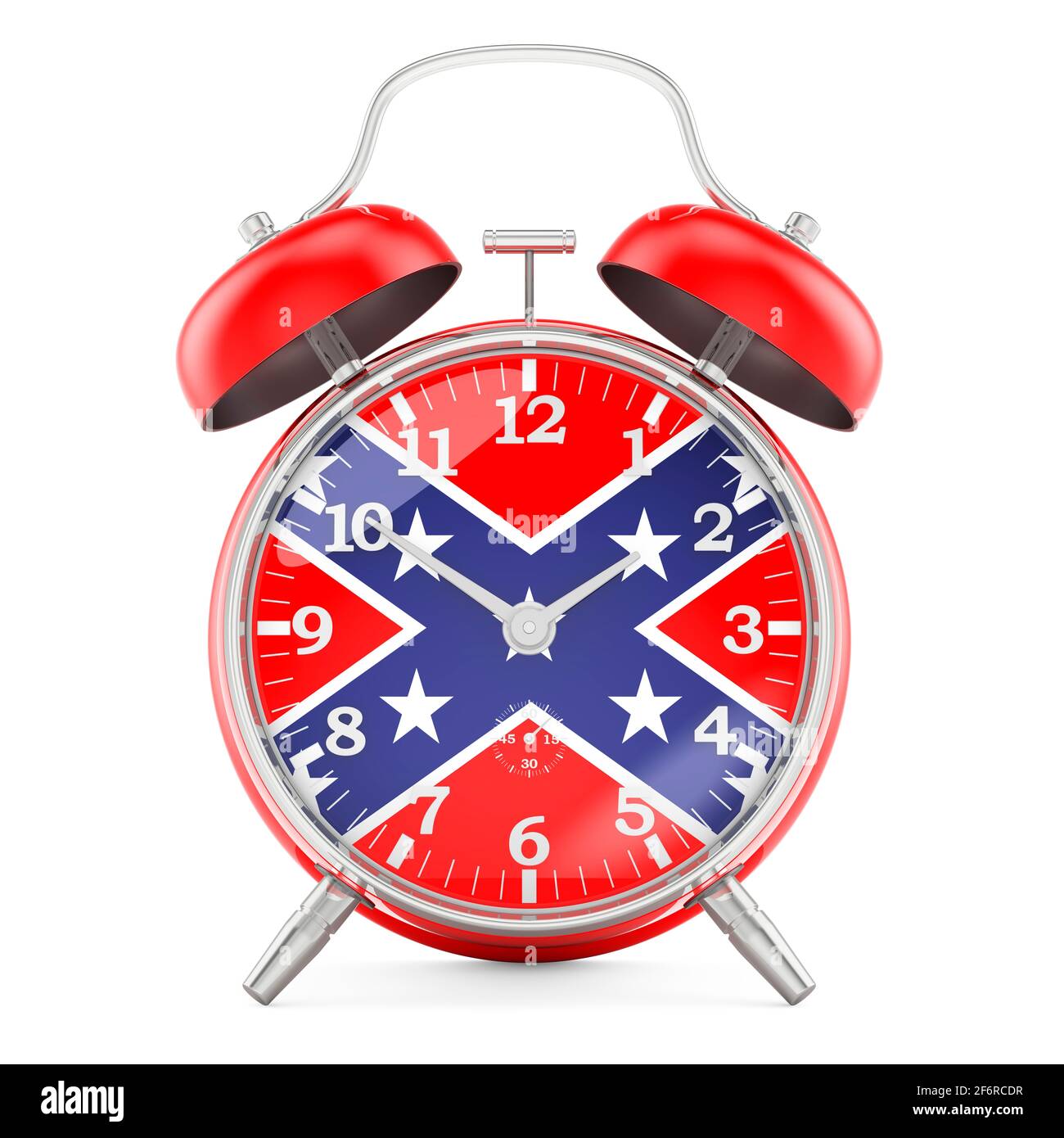 Alarm clock with Confederate States of America flag, 3D rendering ...