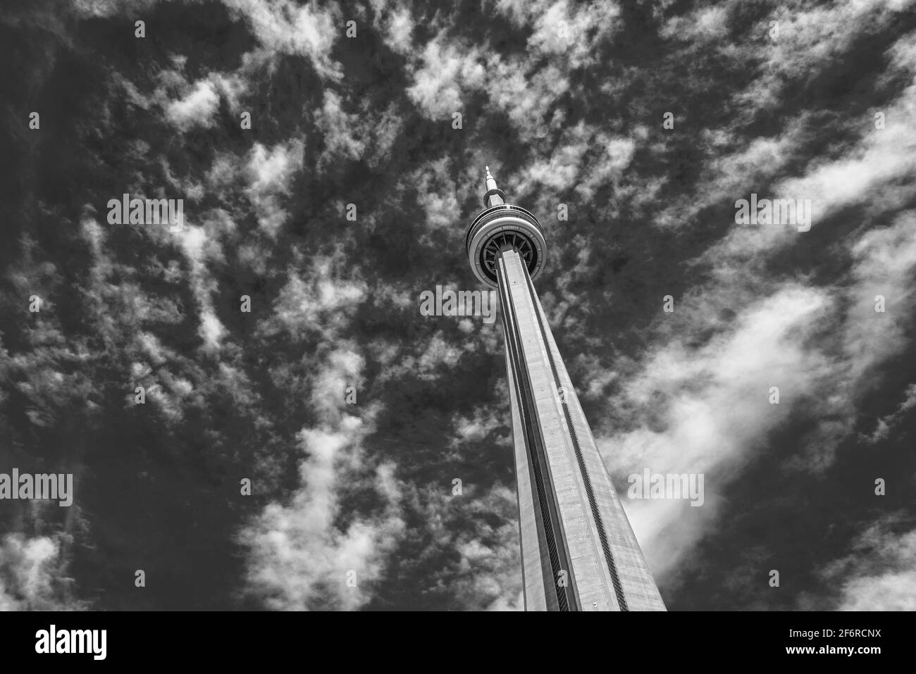 Toronto cn tower view Black and White Stock Photos & Images - Alamy