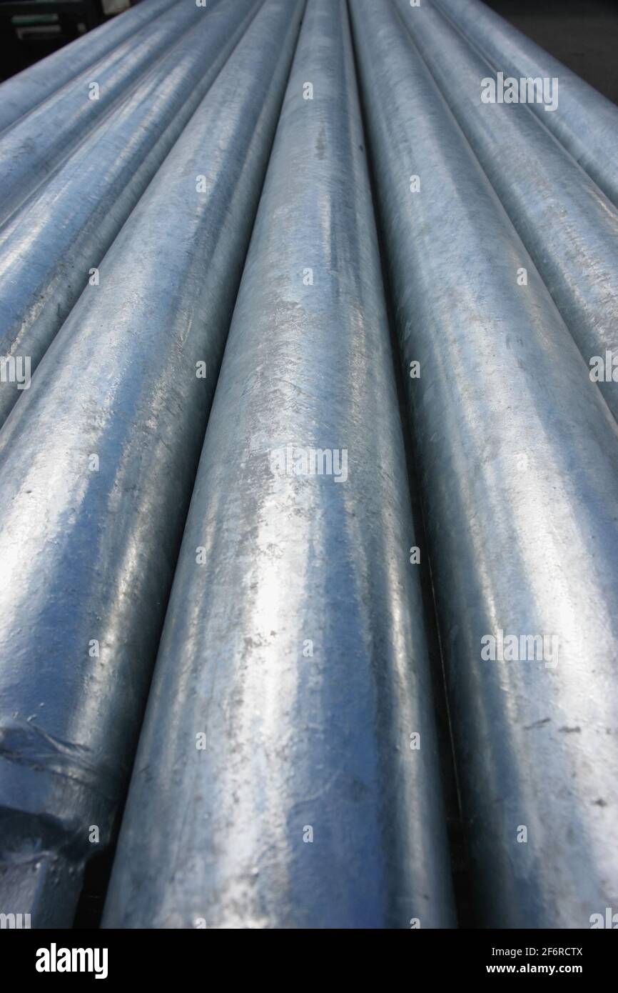 Stack of steel pipes Stock Photo - Alamy