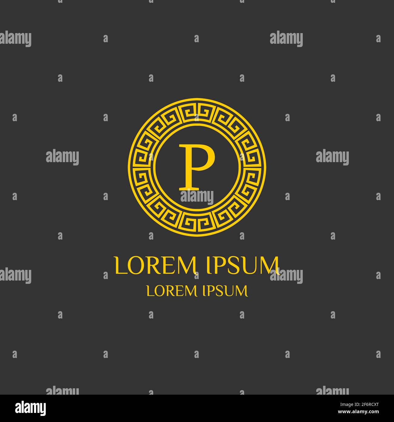 Letter P Circle Frame Medallion Logo Design Vector Template suitable ...