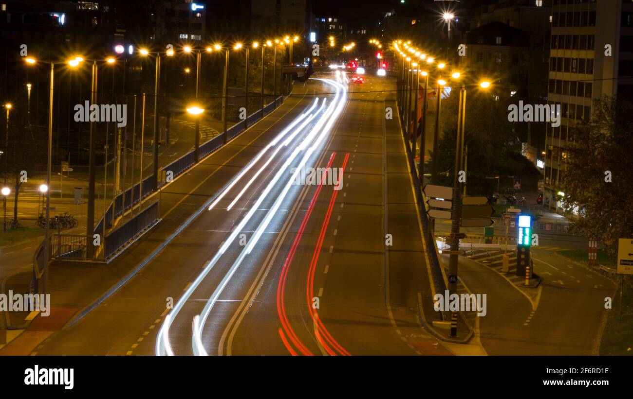 Basel by night Stock Photo - Alamy