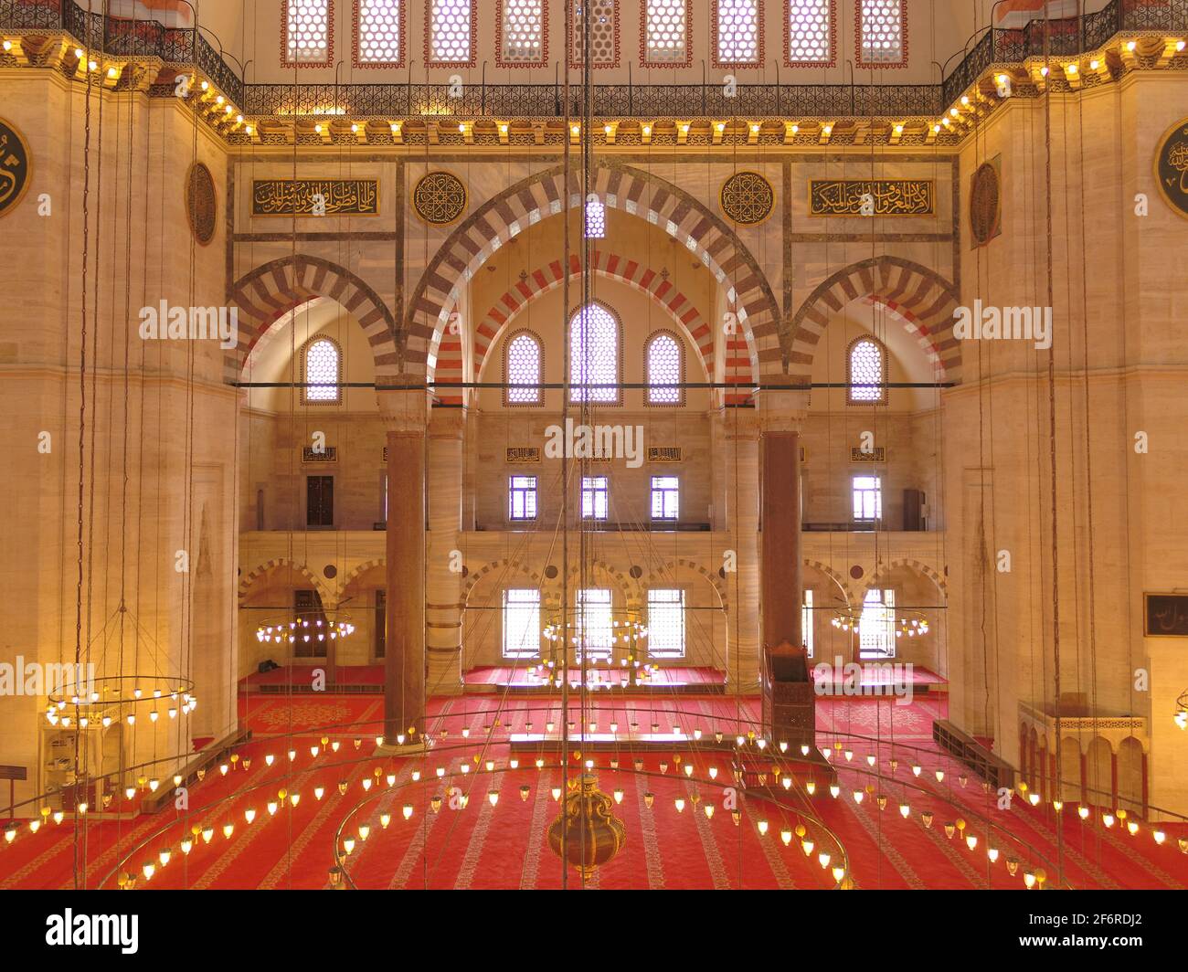 Inside of Istanbul Suleymaniye Mosque Stock Photo - Alamy