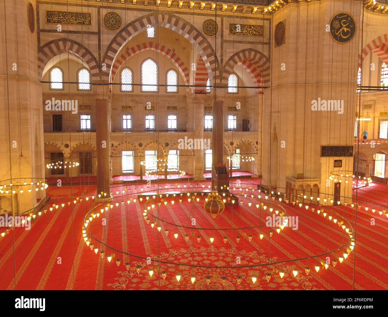 Inside of Istanbul Suleymaniye Mosque Stock Photo - Alamy