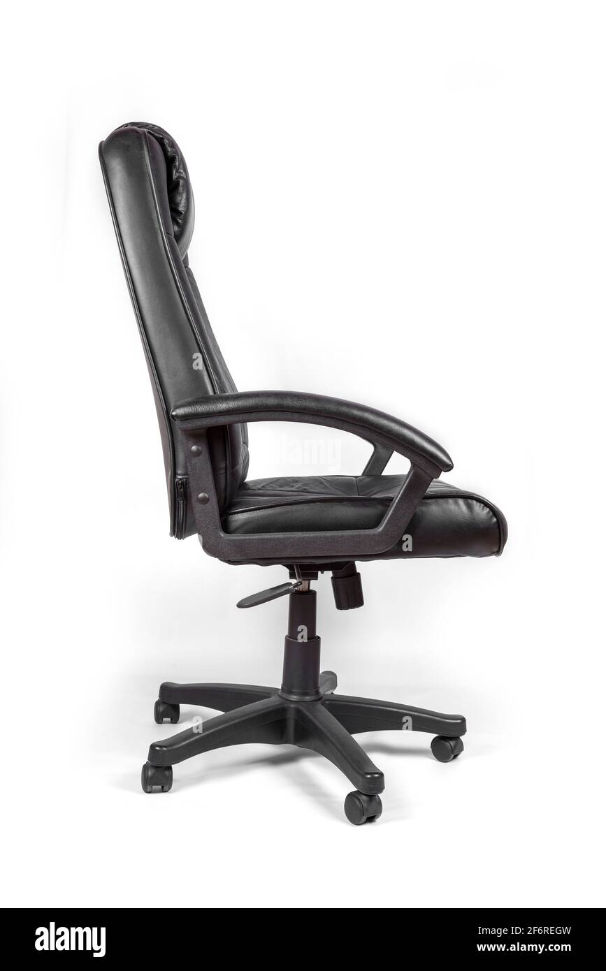 Office executive leather chair on a white background Stock Photo - Alamy