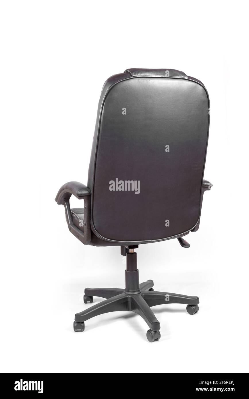 Office executive leather chair on a white background Stock Photo - Alamy