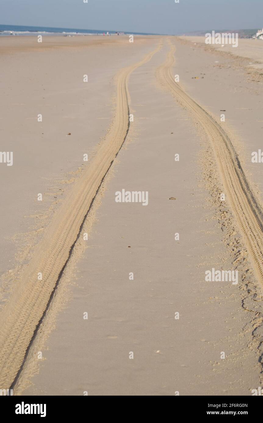 Tracks On Sand Stock Photo - Alamy