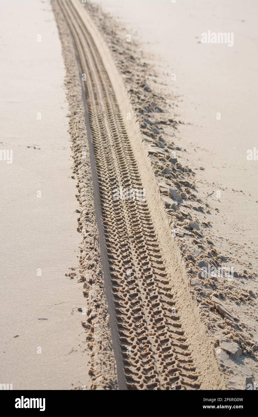 Tracks On Sand Stock Photo - Alamy