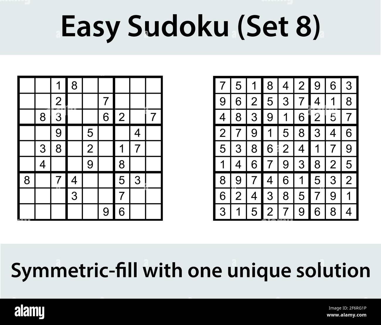 Vector Sudoku puzzle with solution - easy difficulty level Stock Vector ...