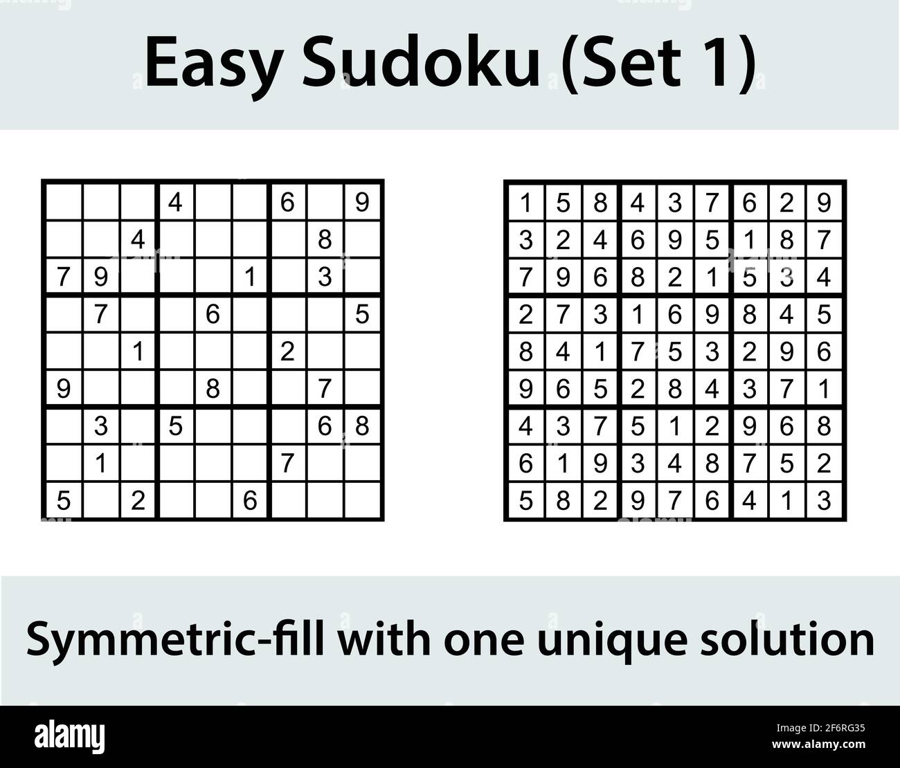 Vector Sudoku puzzle with solution - easy difficulty level Stock Vector Image & Art - Alamy