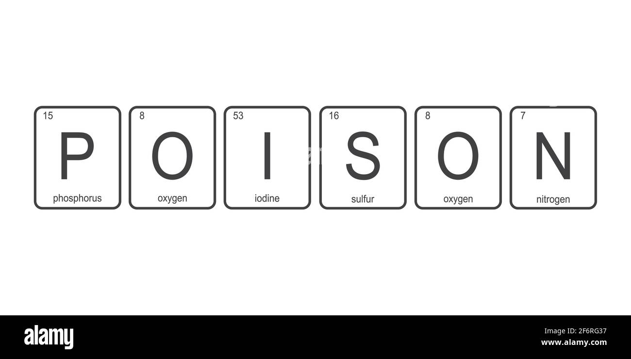 The chemical elements of the periodic table,funny phrase -poison on ...
