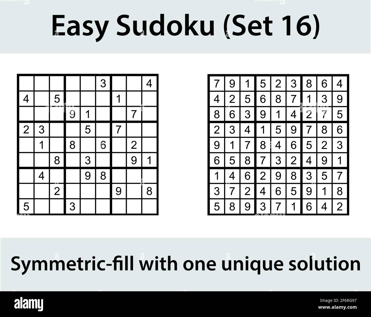 Vector Sudoku puzzle with solution - easy difficulty level Stock Vector ...