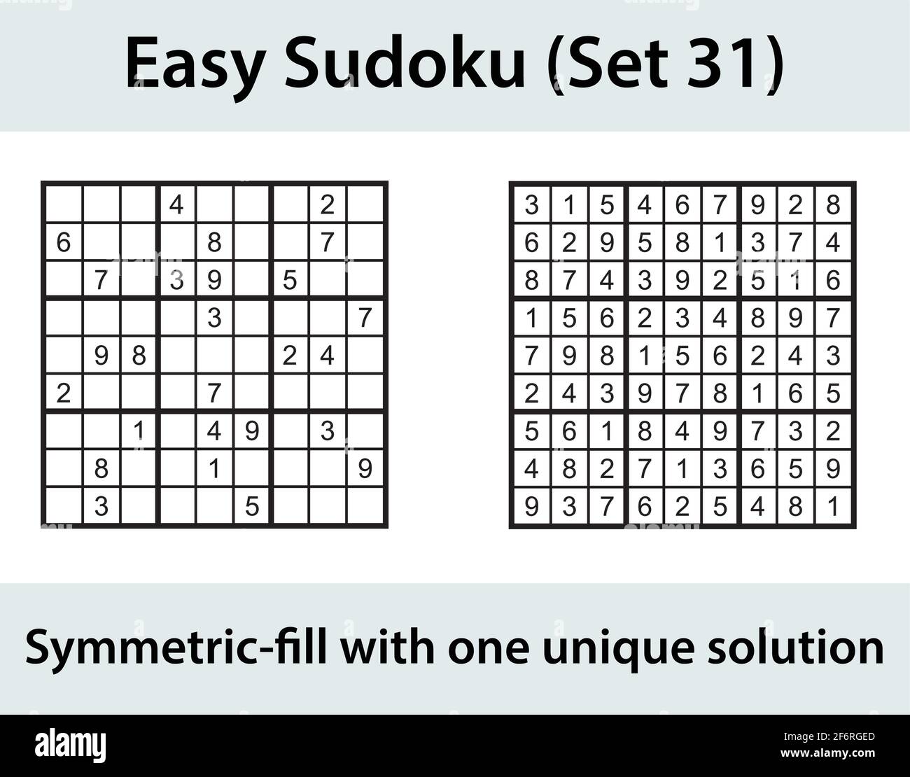 Vector Sudoku puzzle with solution - easy difficulty level Stock Vector ...