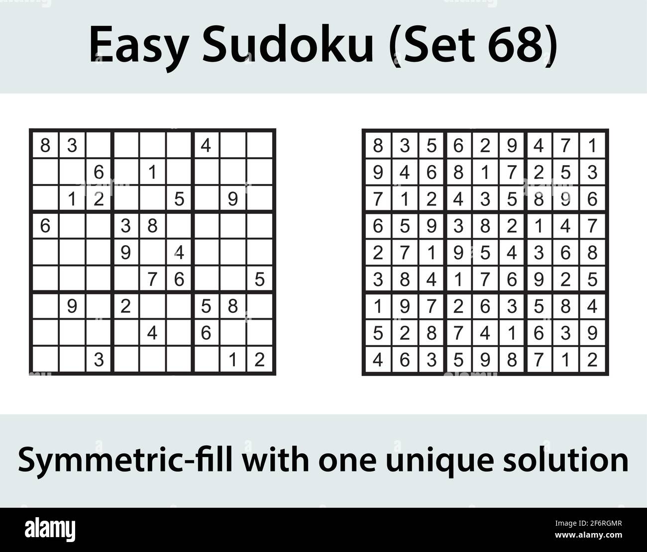 Vector Sudoku puzzle with solution - easy difficulty level Stock Vector Image & Art - Alamy