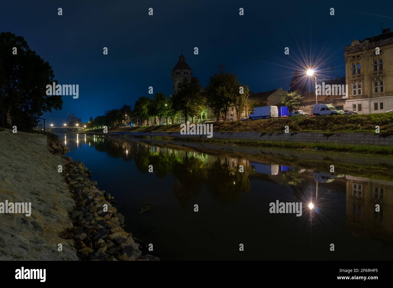 A view of the Bega river in the night Stock Photo - Alamy
