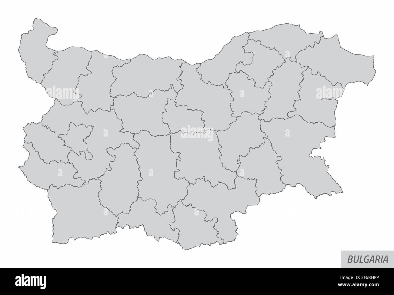 The Bulgaria isolated map divided in regions Stock Vector Image & Art ...