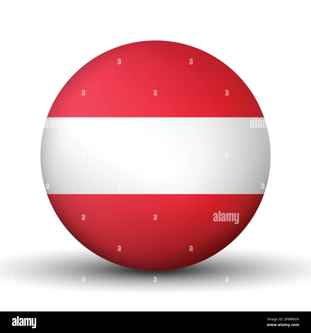 Glass light ball with flag of Austria. Round sphere, template icon ...
