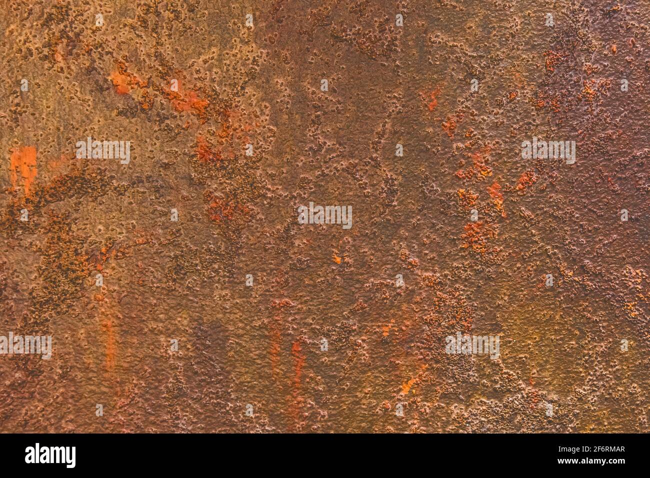 Abstract rusty orange-brown pattern of old metal surface dirty iron ...