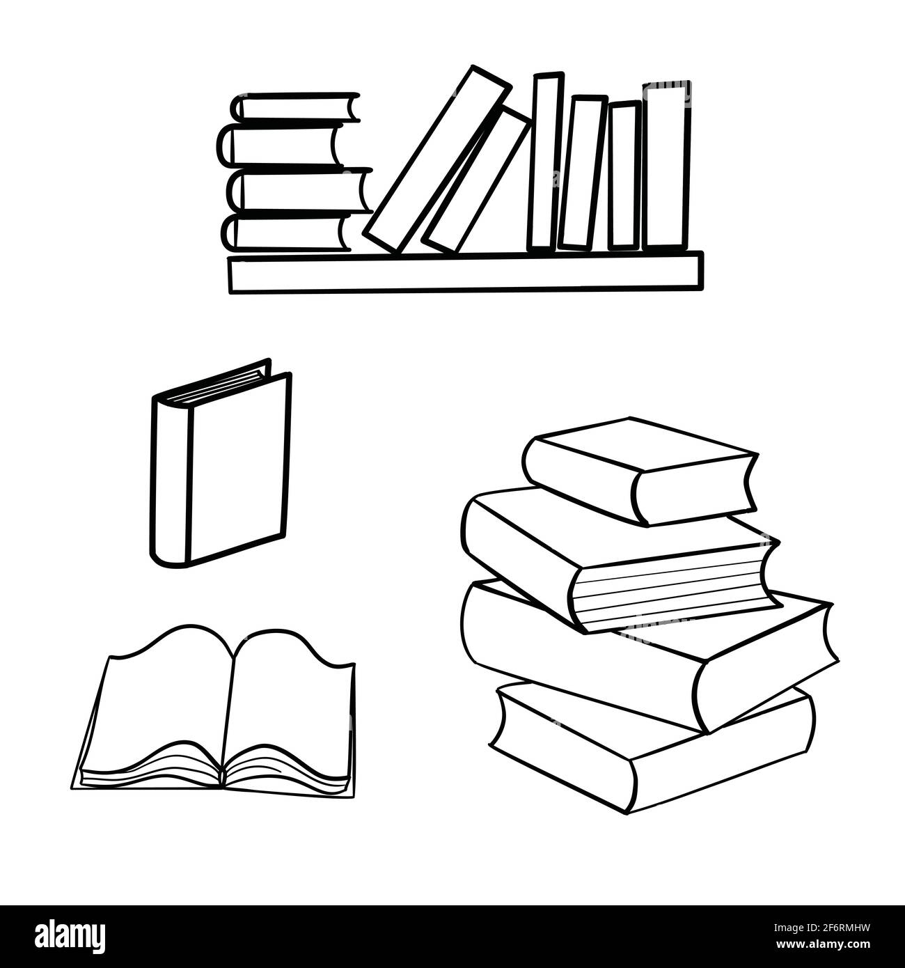 Stack Of Books Coloring Page