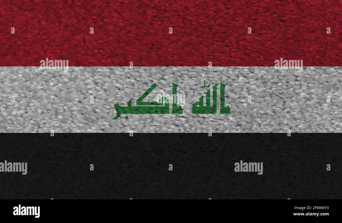 Iraq flag with waving grunge texture. Vector background Stock Vector ...