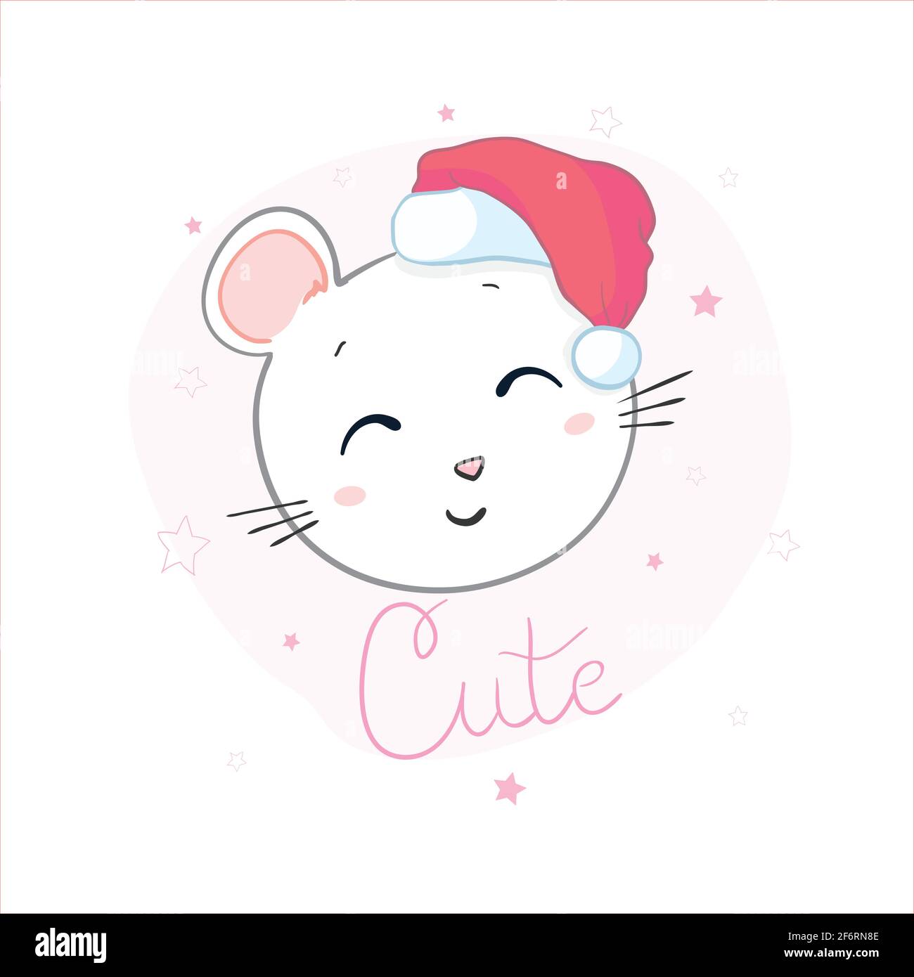 Winter card funny mouse Stock Vector Images - Alamy