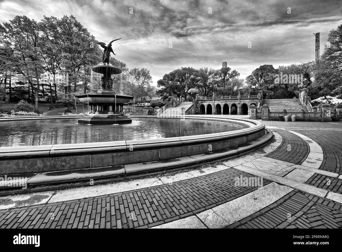 Bethesda Terrace and Fountain are two architectural features ...