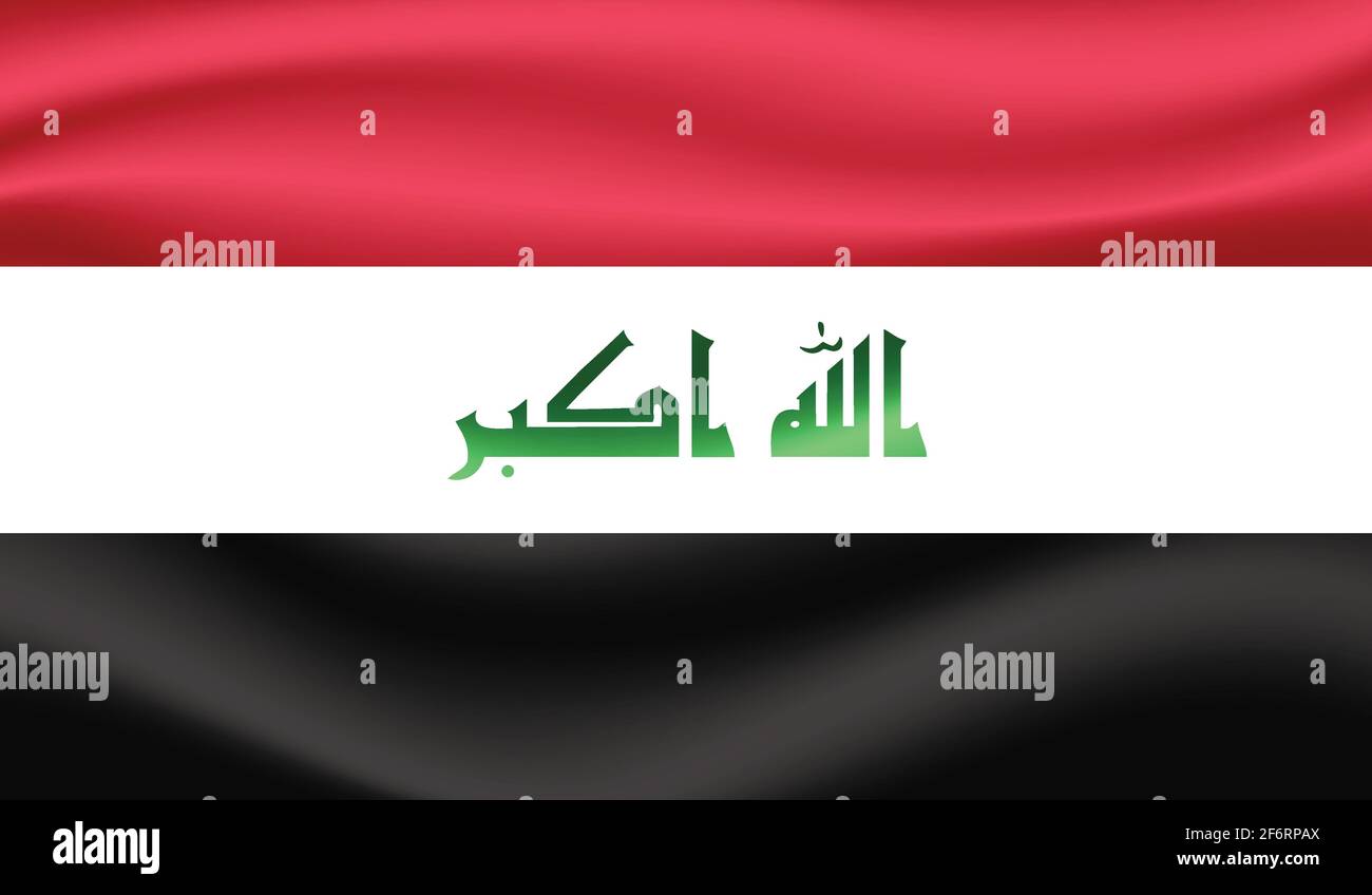 Iraq flag with waving grunge texture. Vector background Stock Vector ...