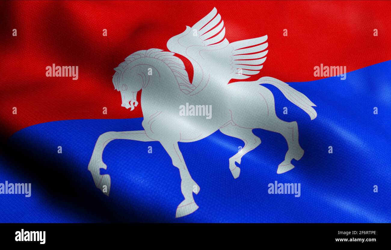 3D Illustration of a waving Georgia city flag of Telavi Stock Photo - Alamy
