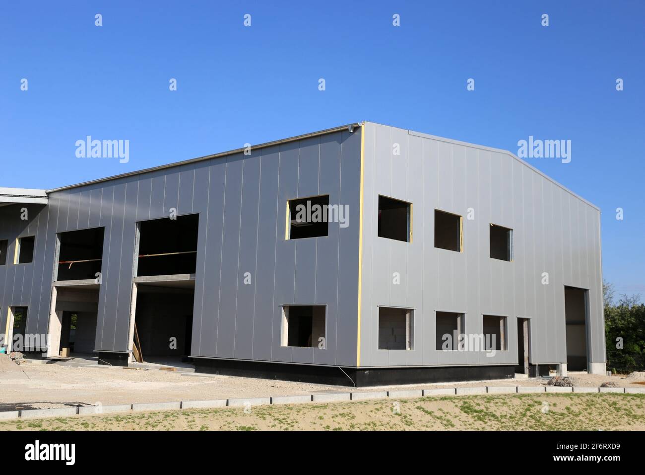 Commercial building, trade hall under construction Stock Photo - Alamy