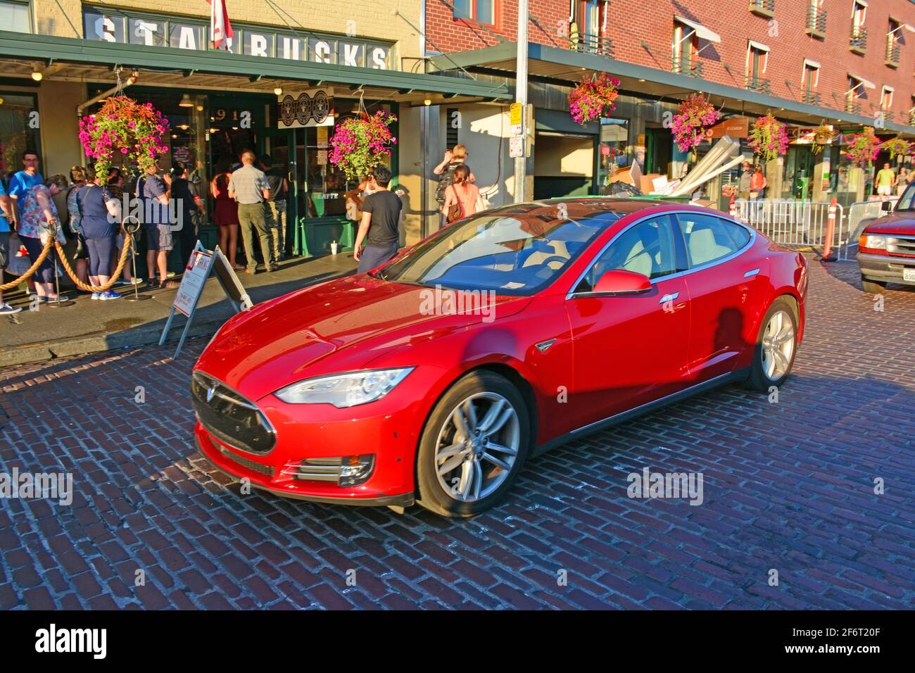 Tesla electric car - the future Stock Photo - Alamy