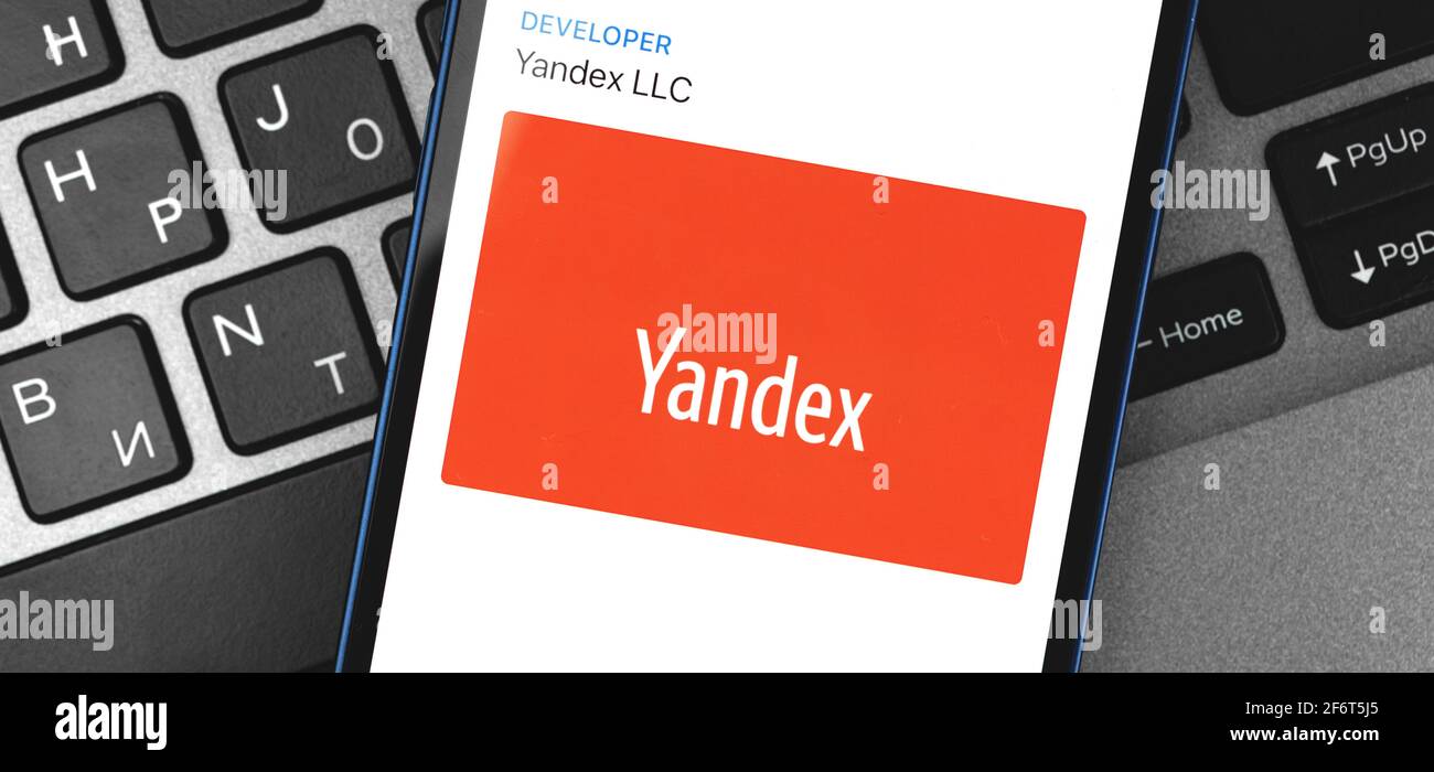 Kharkov, Ukraine - April 2, 2021: Yandex logo close up Stock Photo - Alamy