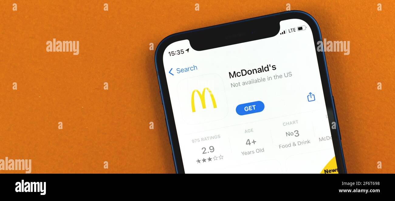 Kharkov, Ukraine - April 2, 2021: McDonald's food app and menu ...