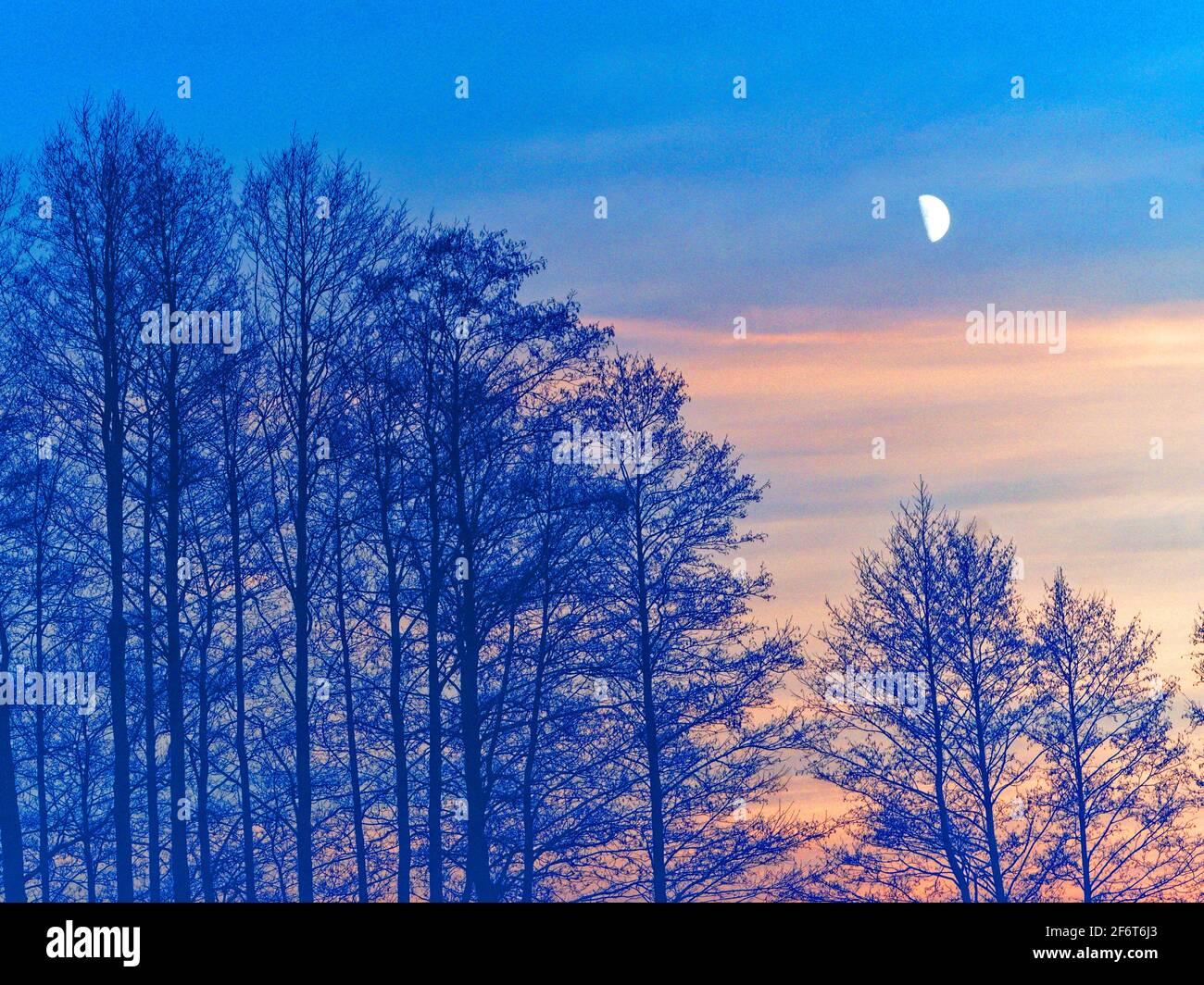 Moonrise and sunset hi-res stock photography and images - Alamy