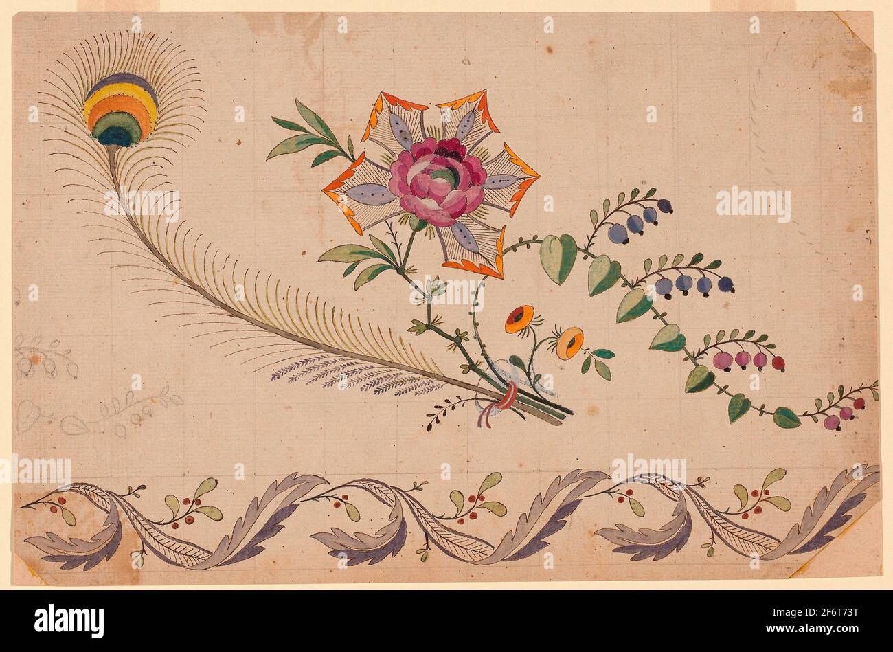 Border design embroidered hi-res stock photography and images - Alamy