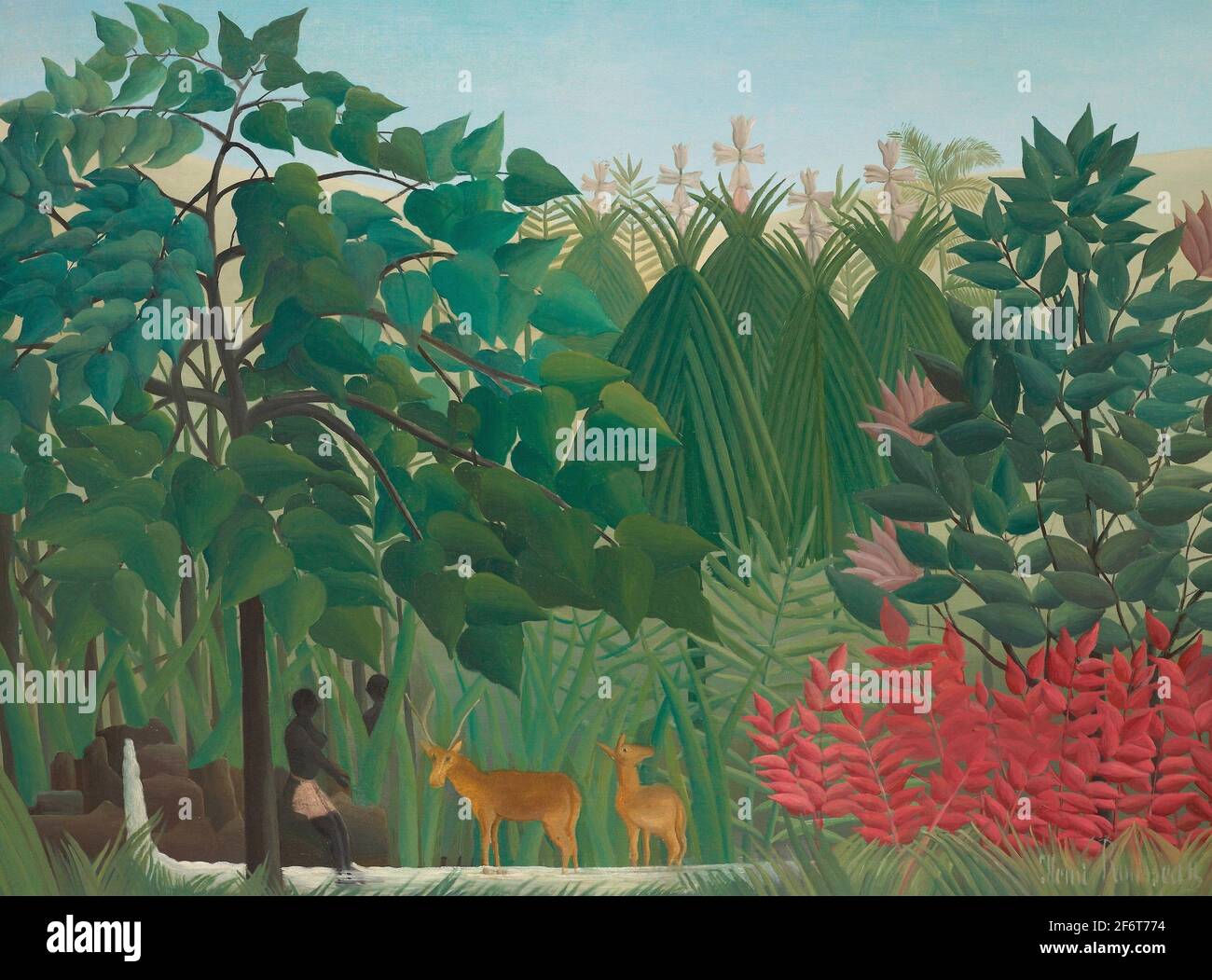 Author: Henri Rousseau. The Waterfall - 1910 - Henri Rousseau French ...