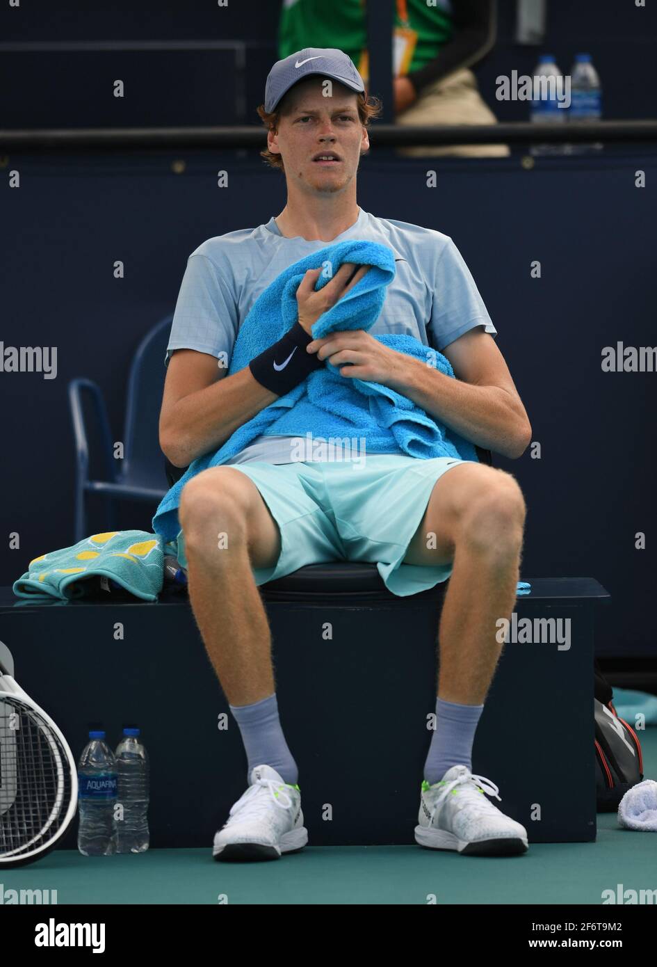 Miami Gardens, FL, USA. 02nd Apr, 2021. Jannik Sinner Vs Roberto ...