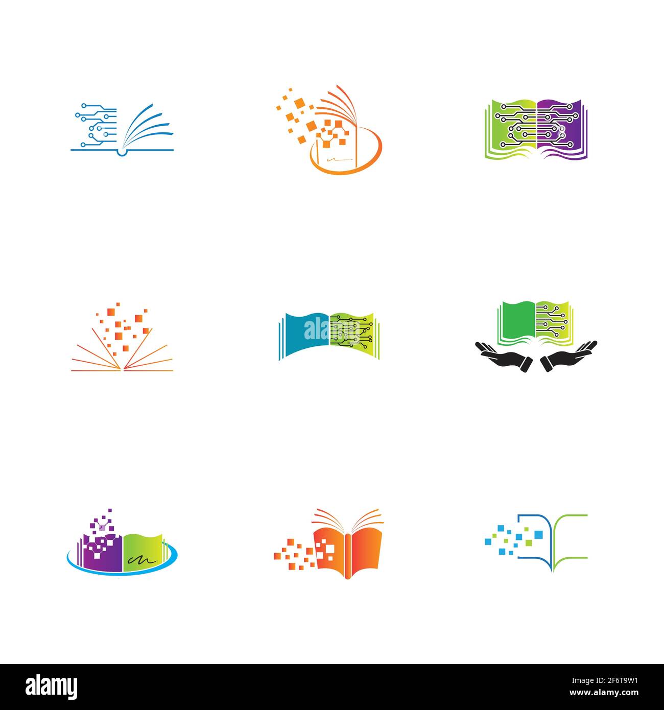 Digital book logo technology vector icon design Stock Vector Image ...