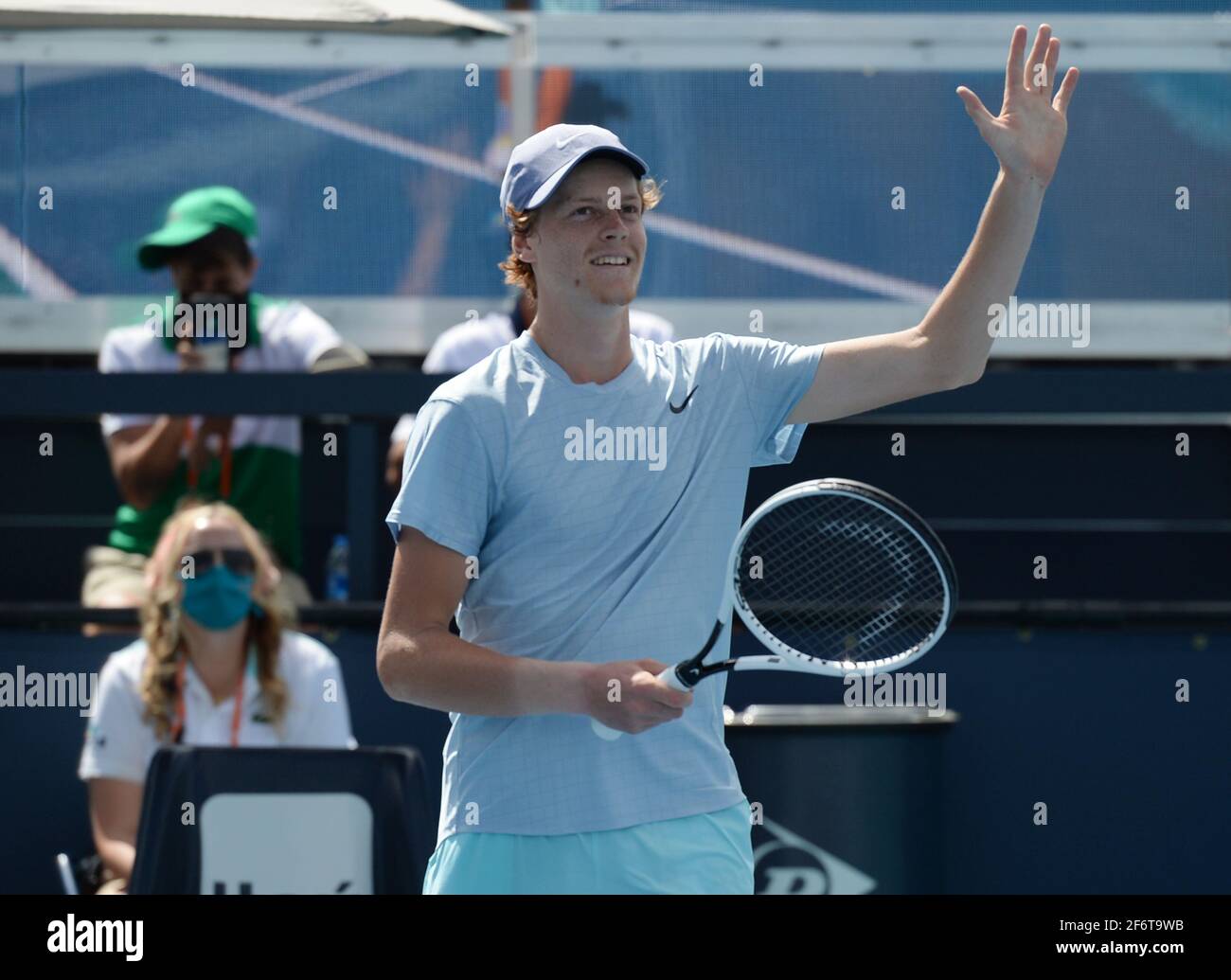 Miami Gardens, FL, USA. 02nd Apr, 2021. Jannik Sinner Vs Roberto ...