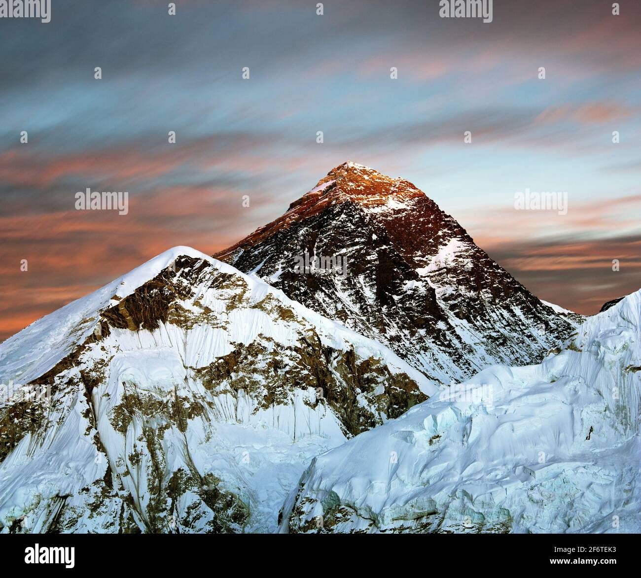 Evening view of Everest from Kala Patthar - trek to Everest base camp ...