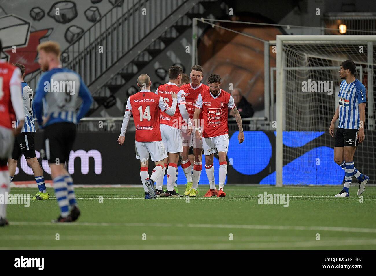 MAASTRICHT, NETHERLANDS - APRIL 2: Arne Naudts of MVV Maastricht during ...
