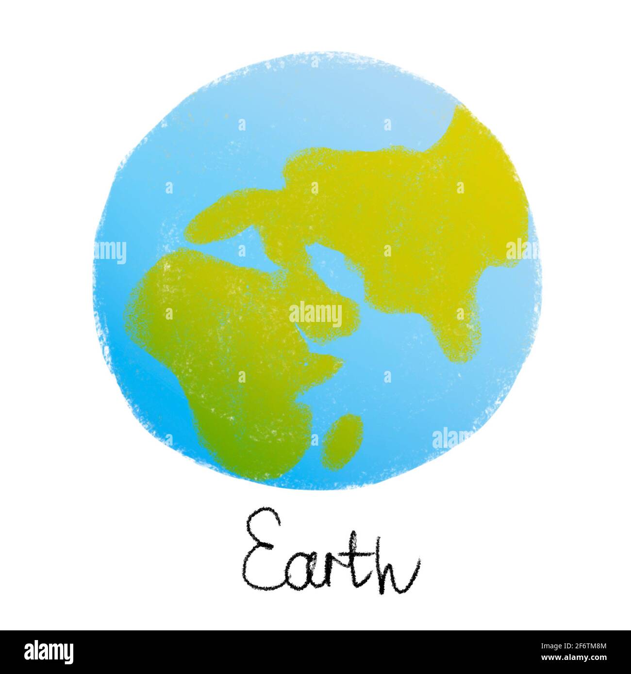 Cute bright colorful Earth planet. Isolated on white background Stock ...