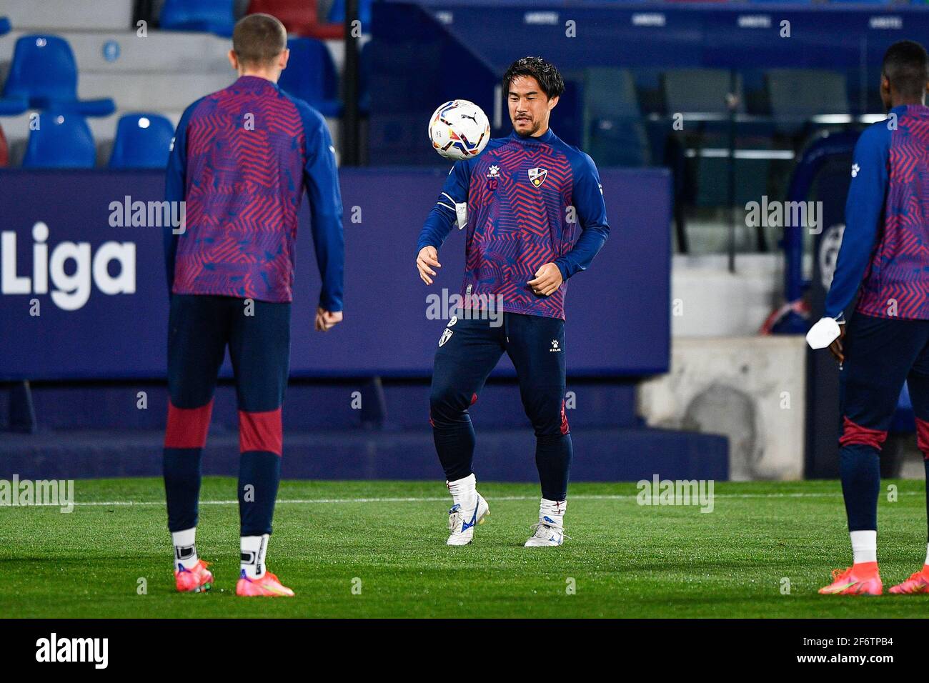 VALENCIA, SPAIN - APRIL 2: Shinji Okazaki of SD Huesca during the La ...