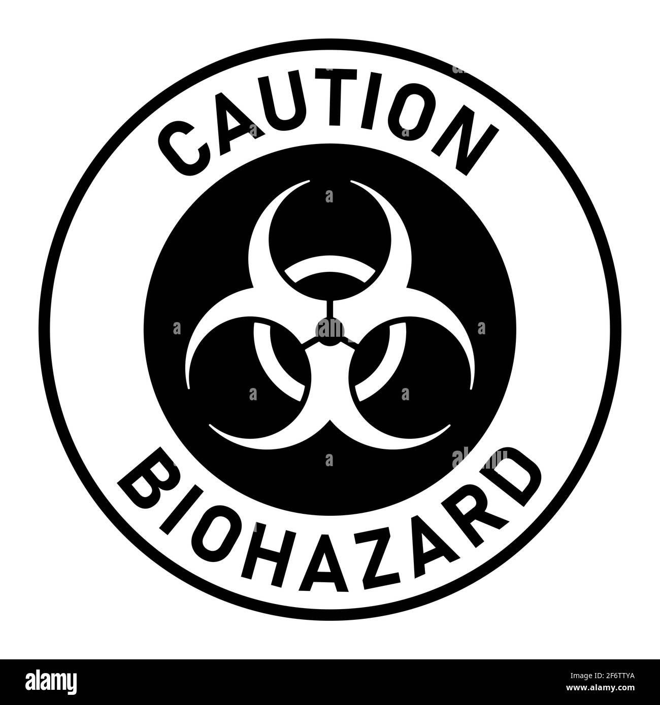 Caution Biohazard or Biological Hazard or Quarantine Round Adhesive or ...